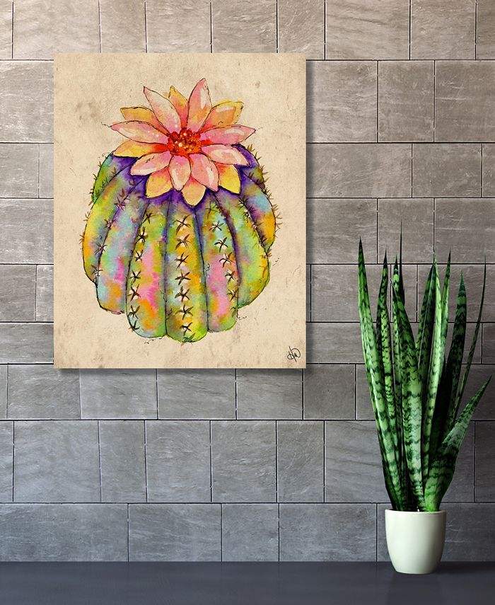 Creative Gallery Sunny Cactus Flower Watercolor 24" x 20" Canvas Wall ...