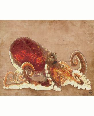 Creative Gallery Dat Crafty Octopus in Rust 36" x 24" Canvas Wall Art ...
