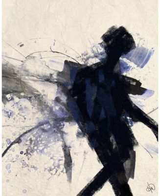 Creative Gallery Shadow Figure with Indigo Blue Abstract 36" x 24 ...
