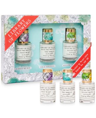 Library of Flowers 3-Pc. Variety Eau de Parfum Gift Set - Macy's