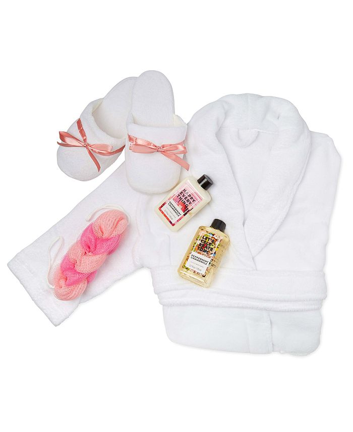 Tri-Coastal Design Tri-Coastal White Robe and Slipper Bath Set in ...
