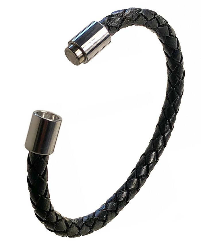 SUKI Men's Braided Leather 6mm Bracelet - Macy's