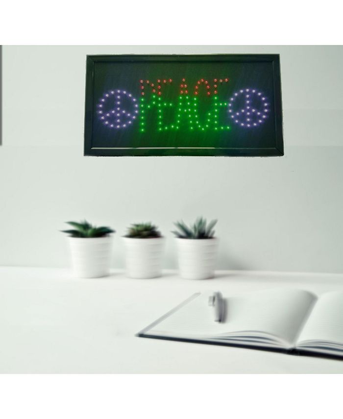 Creative Motion Electrical Peace LED Sign - Macy's