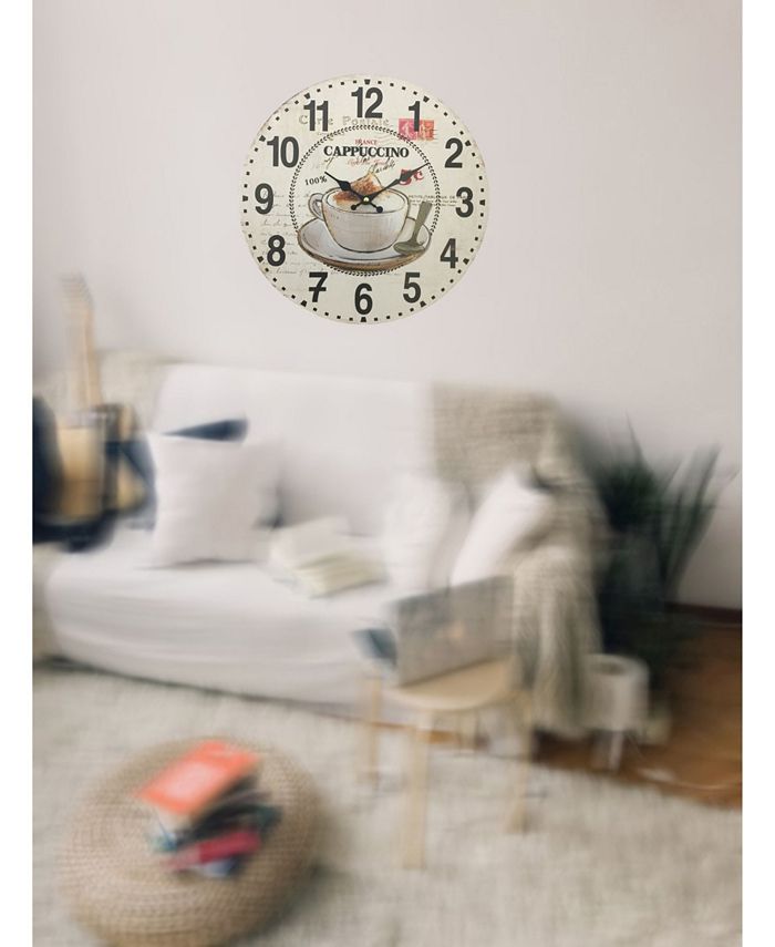 Creative Motion Wall Clock with Cappuccino and Coffee Cup Design - Macy's