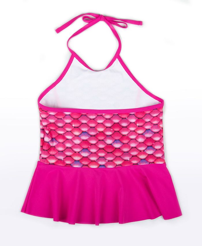 Fin Fun Girls Scale-Print Peplum Tankini Top - Macy's