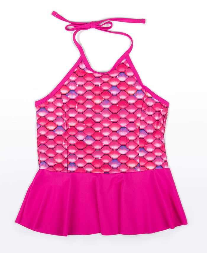 Fin Fun Girls Scale-Print Peplum Tankini Top - Macy's
