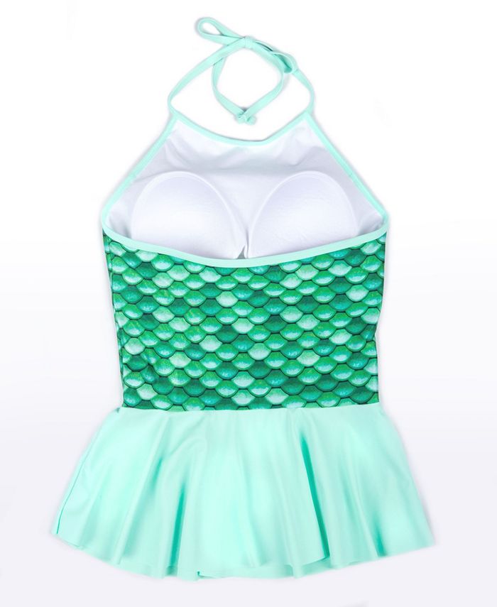 Fin Fun Mermaid Scale-Print Peplum Tankini Top - Macy's