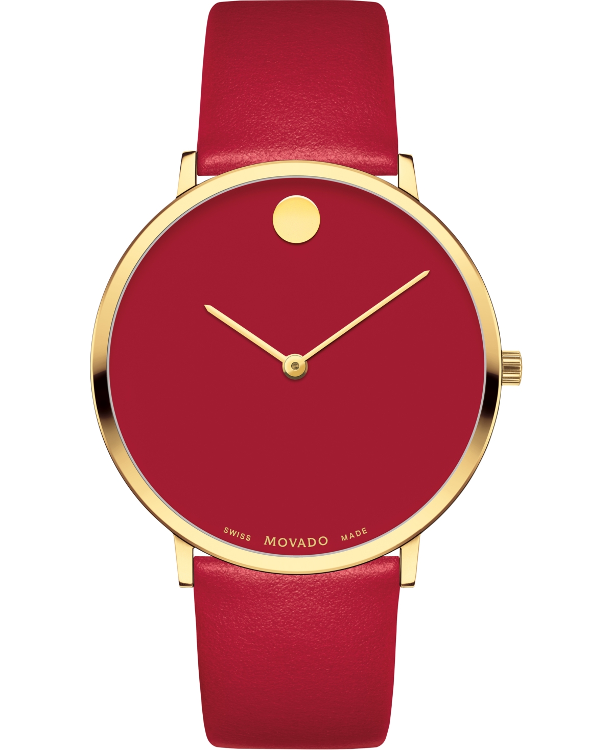 Click here for Movado Swiss Modern Red Leather Strap Watch 40mm -... prices