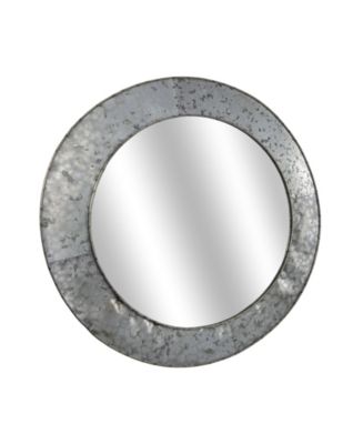 American Art Decor Galvanized Round Mirror - Macy's