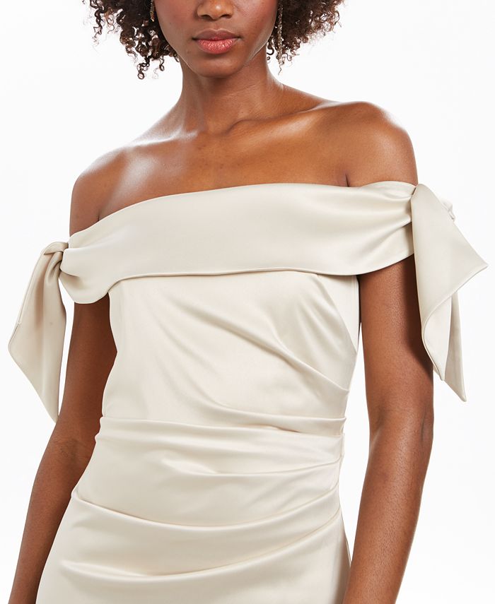 Vince Camuto Off The Shoulder Satin Gown Macys