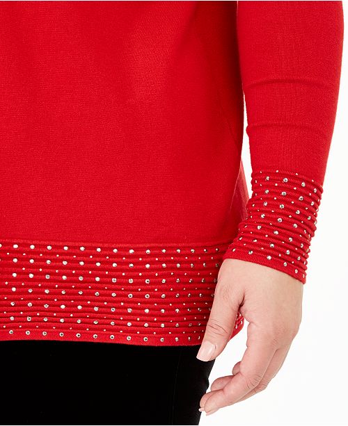 Belldini Plus Size Embellished Open-Front Cardigan & Reviews - Sweaters ...