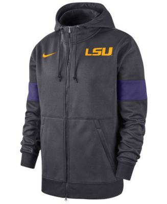 Nike Men's LSU Tigers Therma Sideline Hooded Full-Zip Jacket - Macy's
