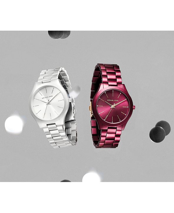 Michael Kors Women's Slim Runway Aluminum Bracelet Watch 42mm, Created ...