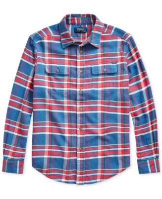 Polo Ralph Lauren Big Boys Plaid Cotton Twill Workshirt - Macy's