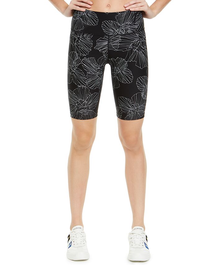 Calvin Klein Floral-Print High-Waist Bike Shorts - Macy's