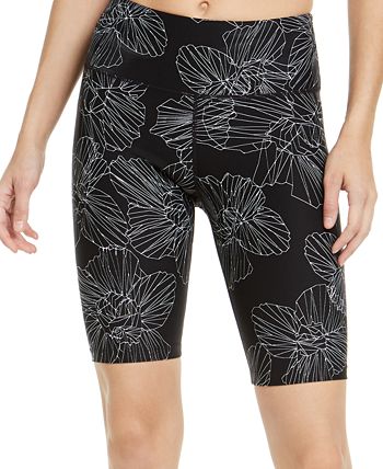 Calvin Klein Floral-Print High-Waist Bike Shorts - Macy's