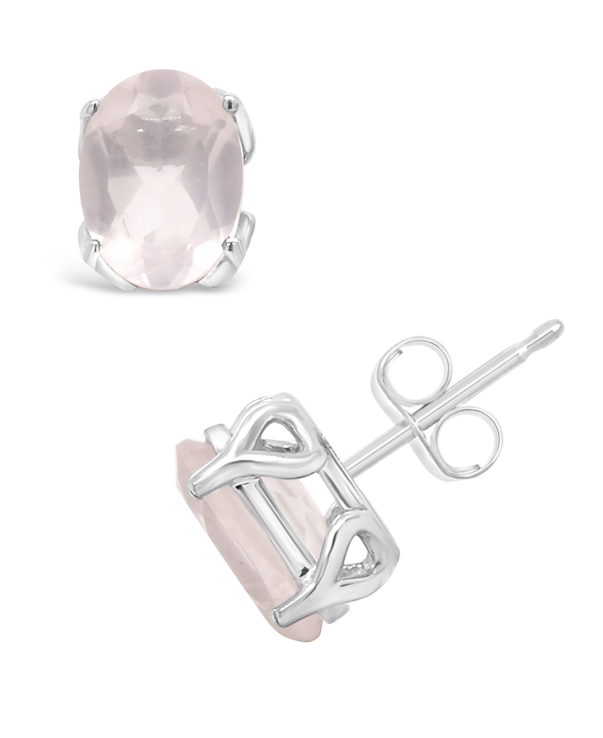 Click here for Gemstone Stud Earrings in Sterling Silver - ROSE Q... prices
