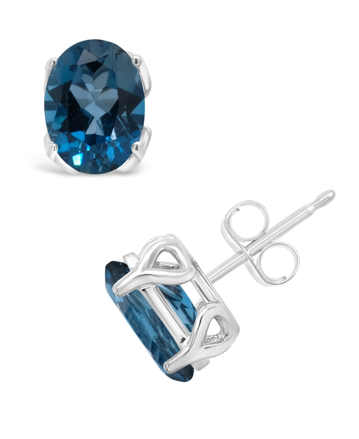 Click here for Gemstone Stud Earrings in Sterling Silver - DK BLU... prices