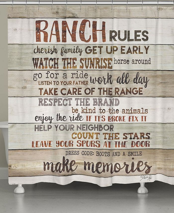 Laural Home Rustic Ranch Rules Shower Curtain - Macy's