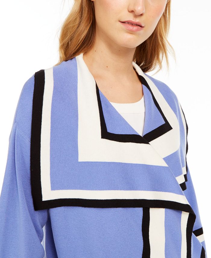 Anne Klein Colorblocked Open-Front Cardigan Sweater - Macy's