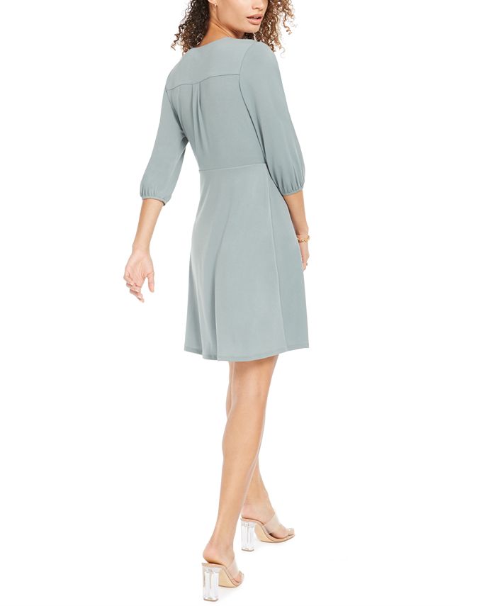 Monteau Petite Faux-Wrap Dress - Macy's