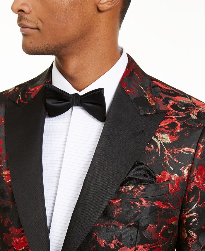 Tallia Orange Men's Slim-Fit Red/Black Floral Dinner Jacket - Macy's