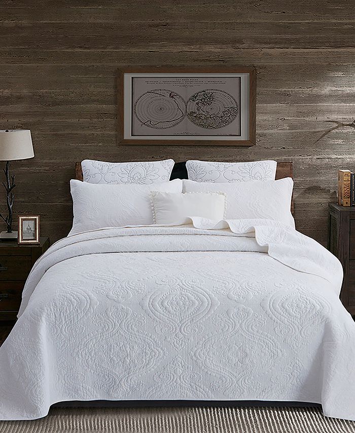 JANEEN HOME Kamila Filigree Cotton Quilt 3-Pc Set - Macy's
