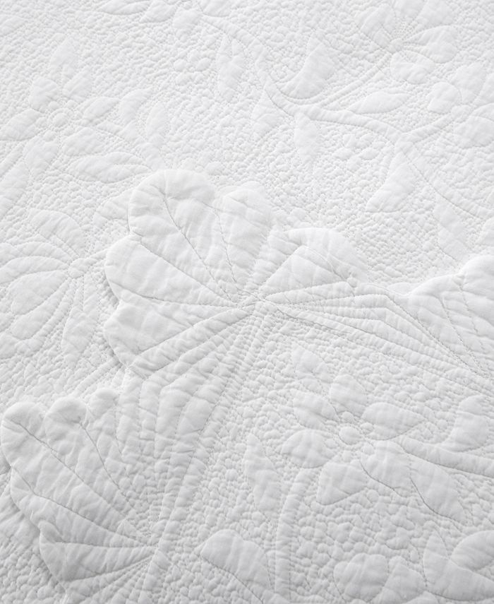 JANEEN HOME Erica Scalloped Cotton Embroidered Quilt 3-Pc Set - Macy's