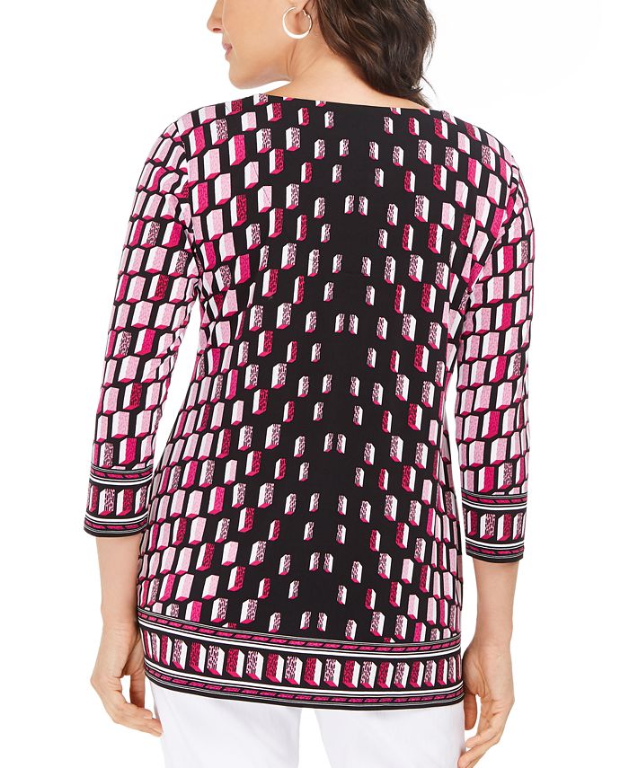 JM Collection Printed Hardware Tunic, Created for Macy's - Macy's