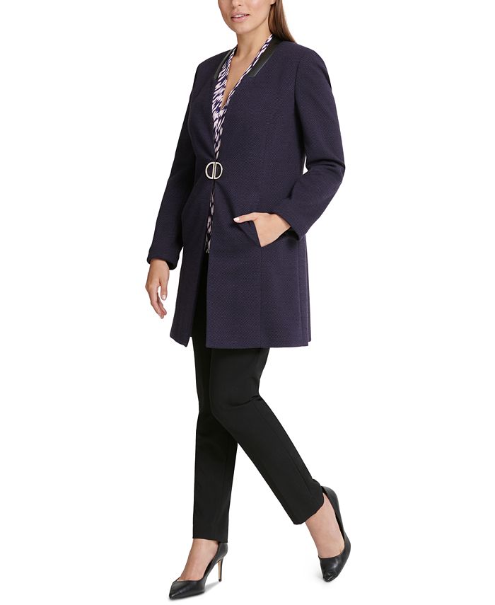DKNY Knit Long Topper Jacket - Macy's