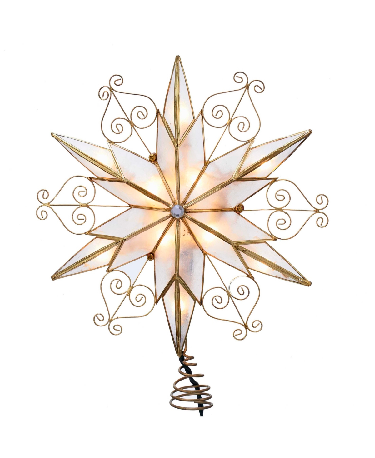 Click here for Kurt Adler 10-Light 6-Point Capiz Star Treetop wit... prices