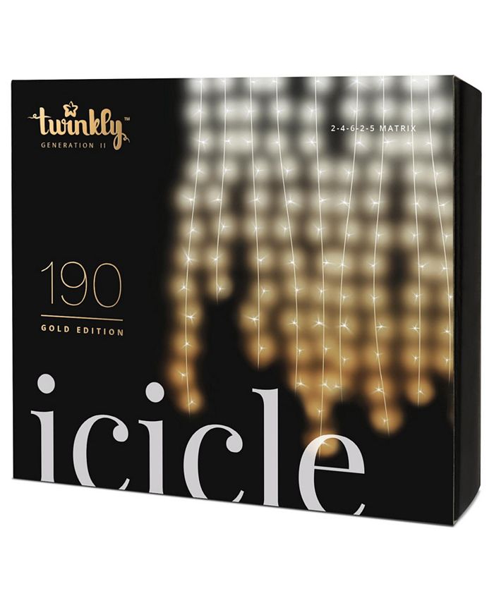 Kurt Adler Twinkly™ 190-Light AWW LED Icicle Light Set - Macy's