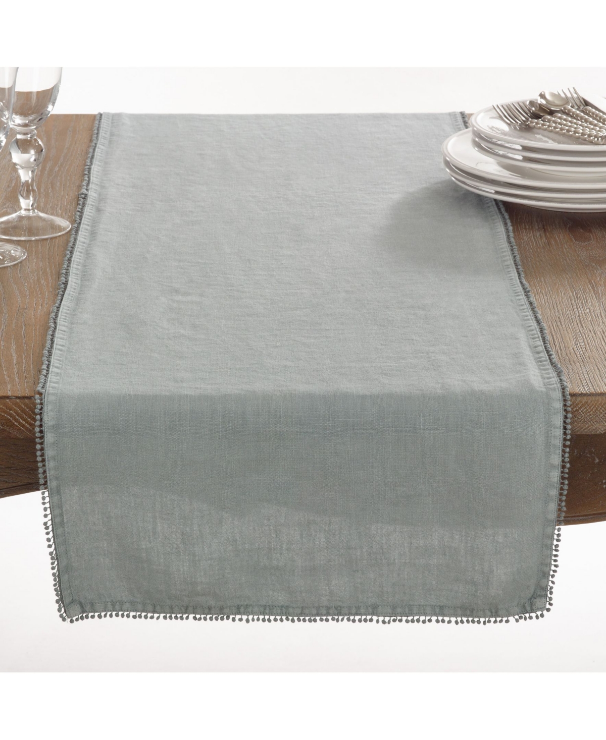 Click here for Saro Lifestyle Pom Pom Design Linen Dining Room Ta... prices
