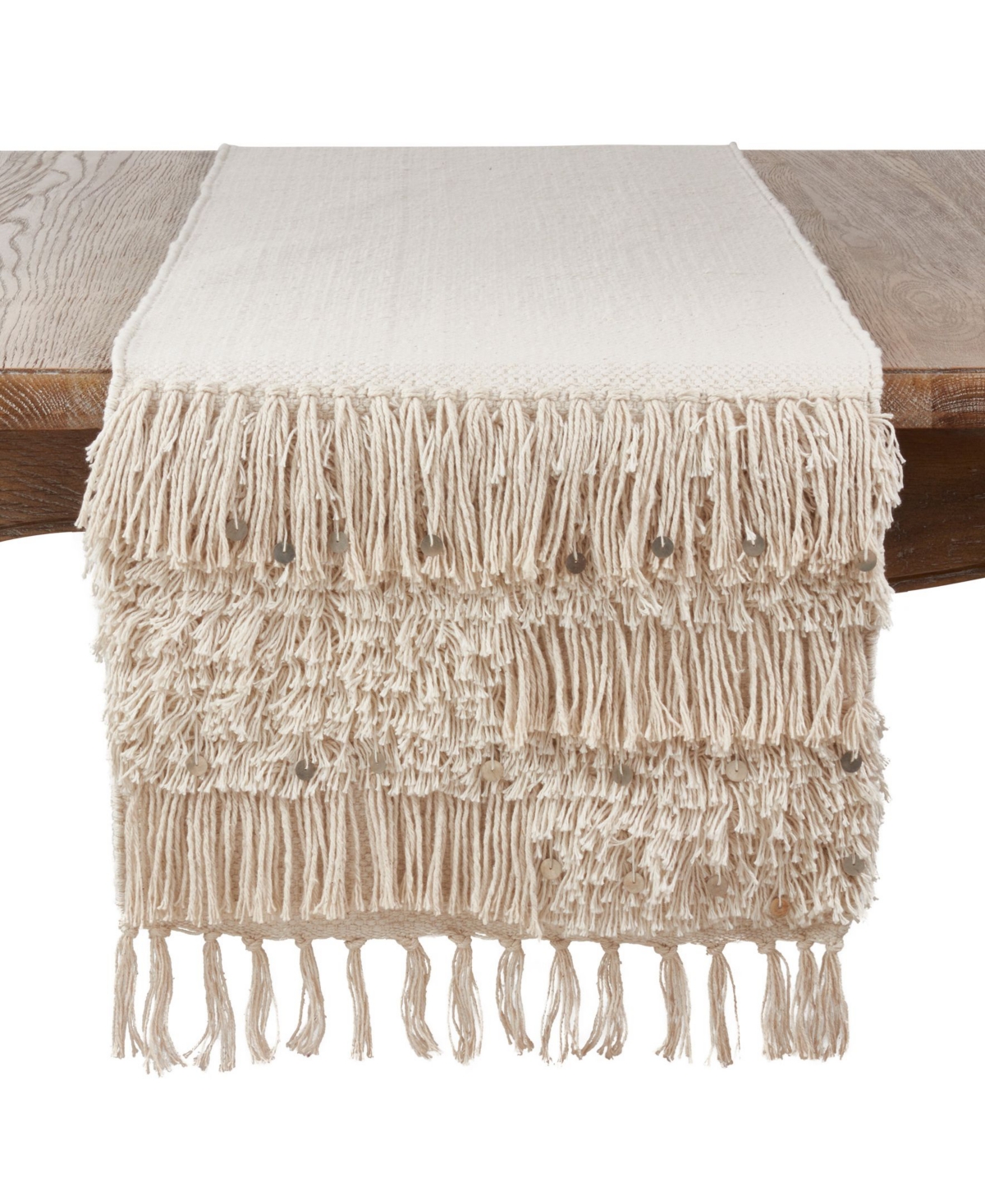 Click here for Saro Lifestyle Cotton Table Runner with Sequin Mor... prices
