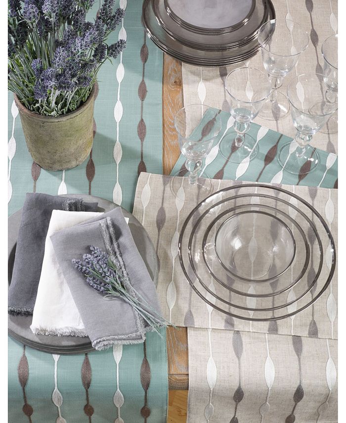 Saro Lifestyle Modern Embroidered Design Table Runner - Macy's