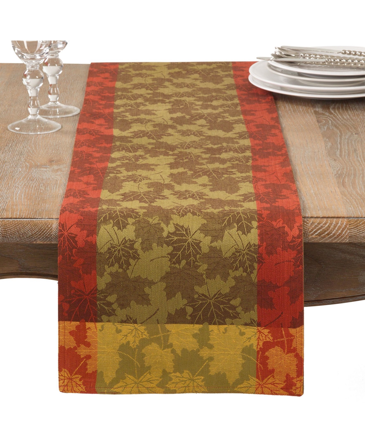 Click here for Saro Lifestyle Fall Maple Leaf Damask Cotton Table... prices
