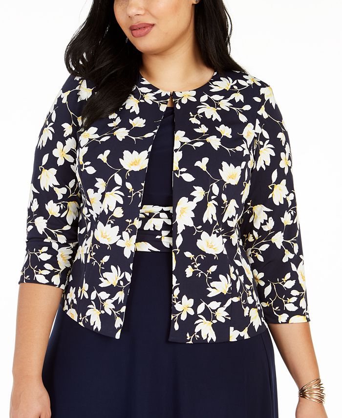 Jessica Howard Plus Size Floral Jacket & Dress - Macy's