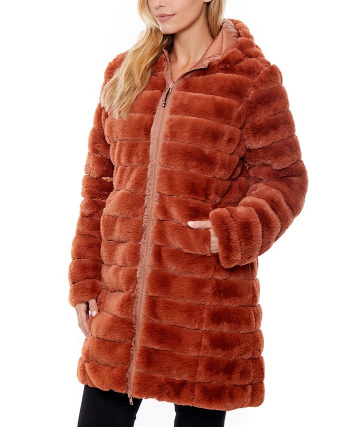 Be Boundless Sphere Reversible Faux Fur/Nylon Coat - Macy's