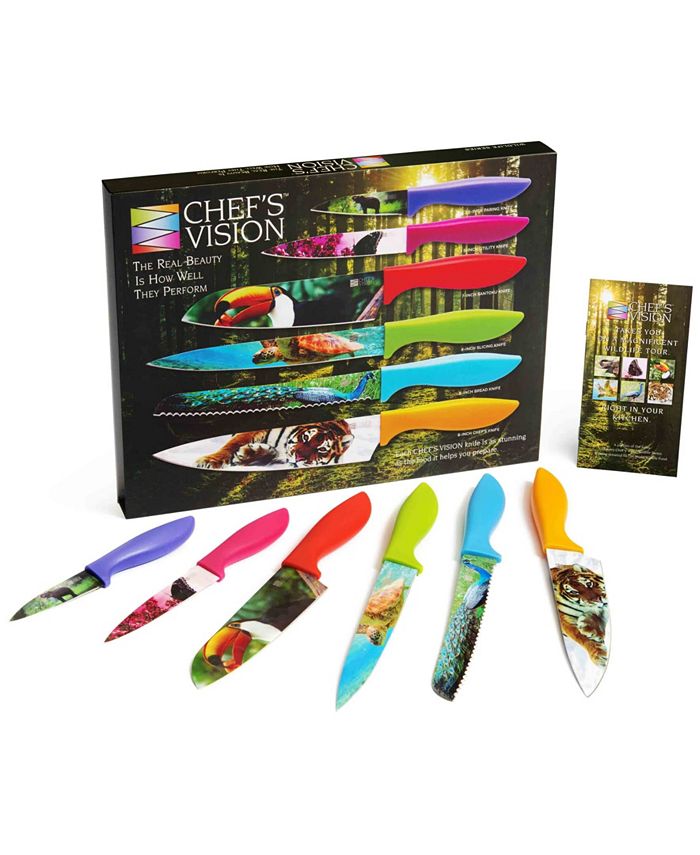 Chef's Vision Wildlife Series 6-Piece Knife Set - Macy's
