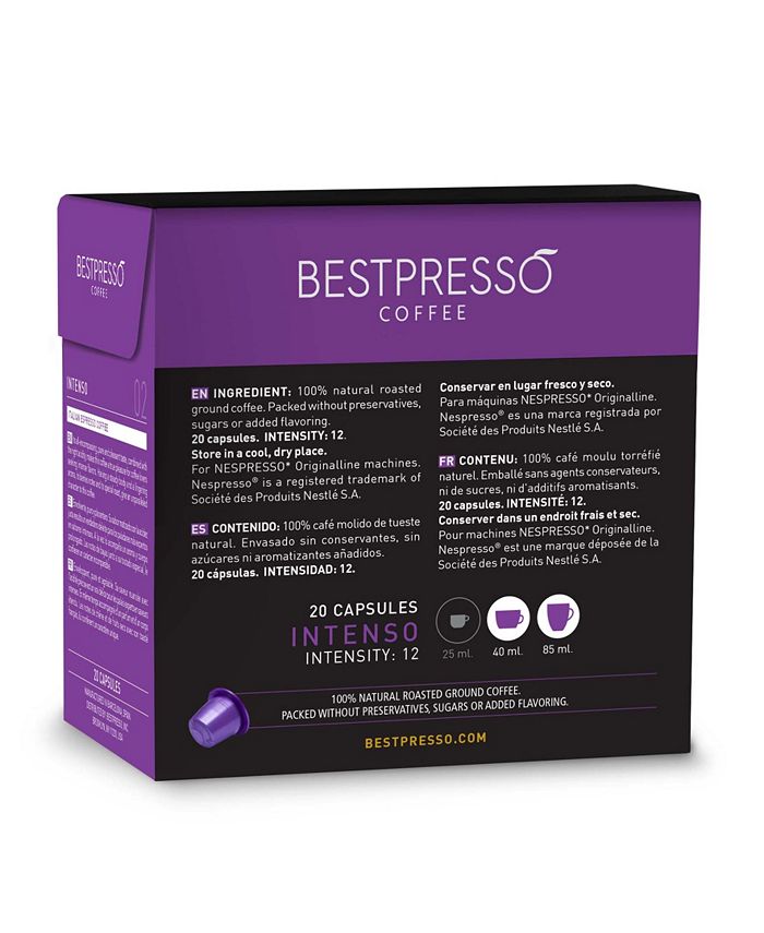 Bestpresso Coffee Intenso Flavor 20 Capsules per Pack for Nespresso ...