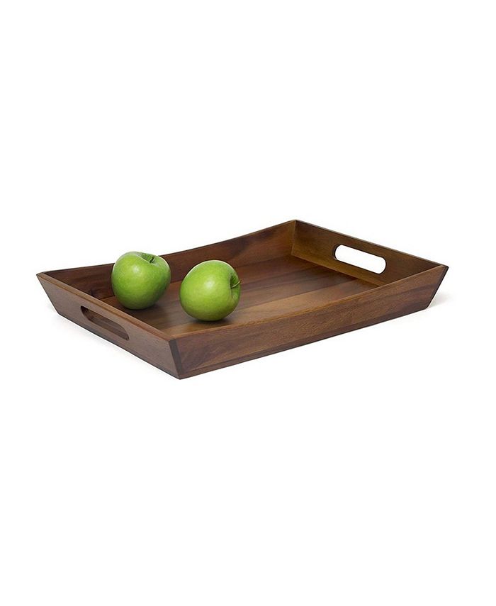 Lipper International Acacia Wood Decorative Serving Food Curved Tray ...