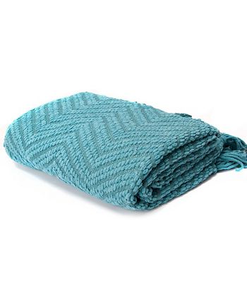 Battilo Knit Zig Zag Textured Woven Micro Chenille Throw & Reviews ...