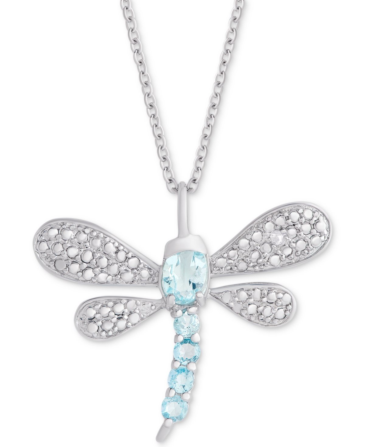 Click here for Blue Topaz (3/4 ct. t.w.) & Diamond Accent Dragonf... prices