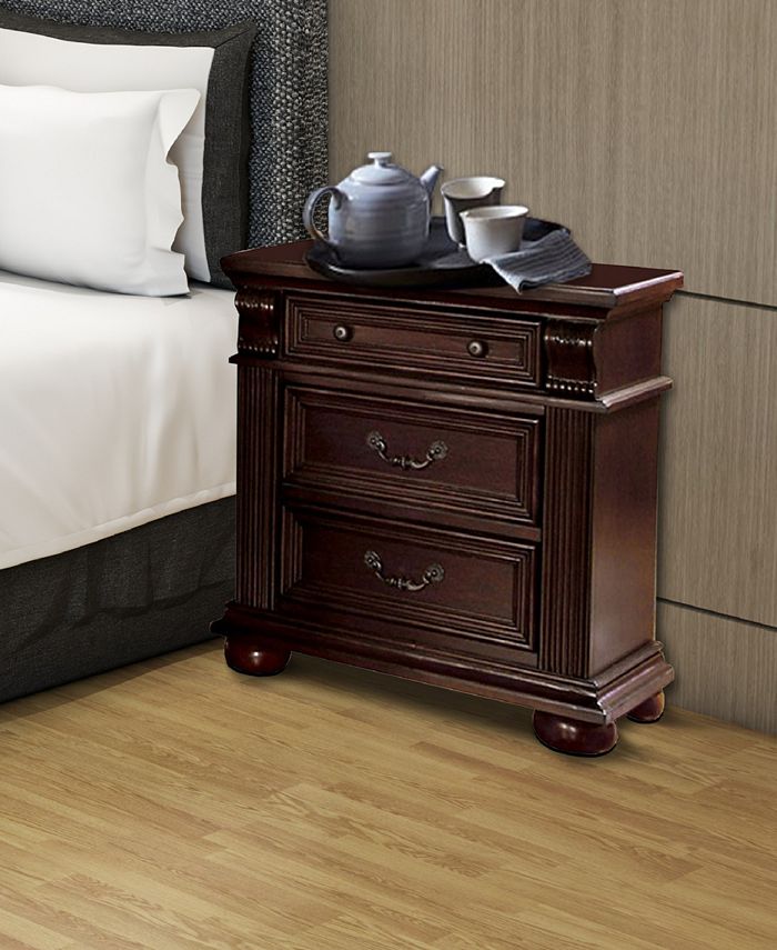 Benzara Luxurious English Night Stand, Brown Cherry Finish - Macy's