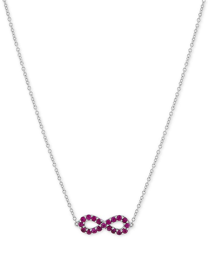 Macy's Ruby Infinity 18" Pendant Necklace (1/2 ct. t.w.) in Sterling ...