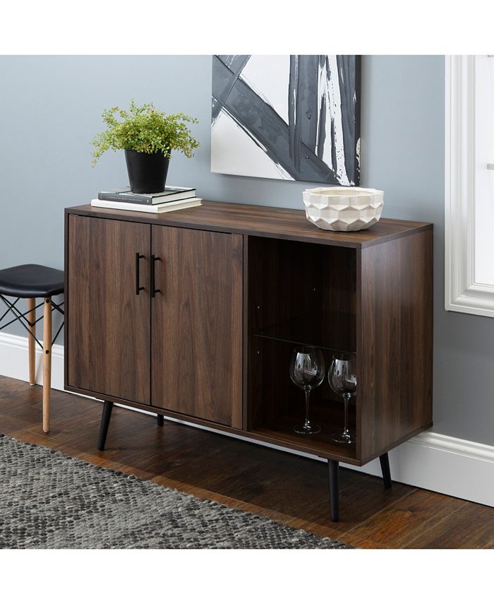 Walker Edison 44" Asymetrical Buffet - Dark Walnut - Macy's