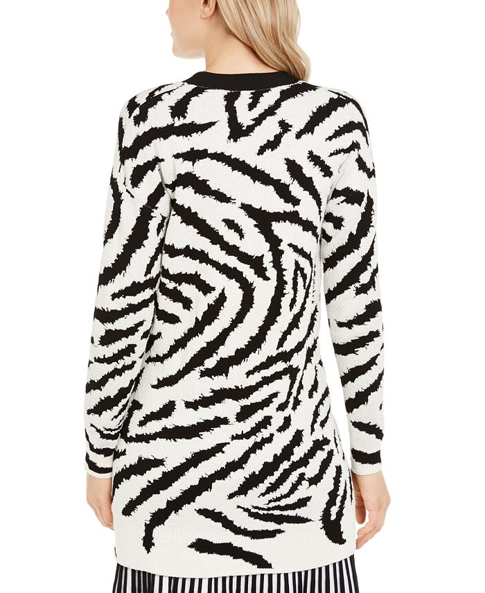 Escada Zebra-Print Long Cardigan - Macy's