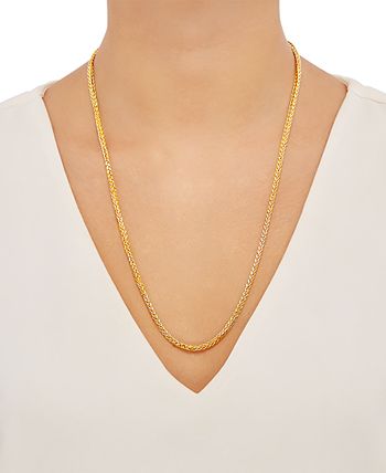 Giani Bernini Wheat Link 24" Chain Necklace (2-1/2mm) in 18k Gold ...
