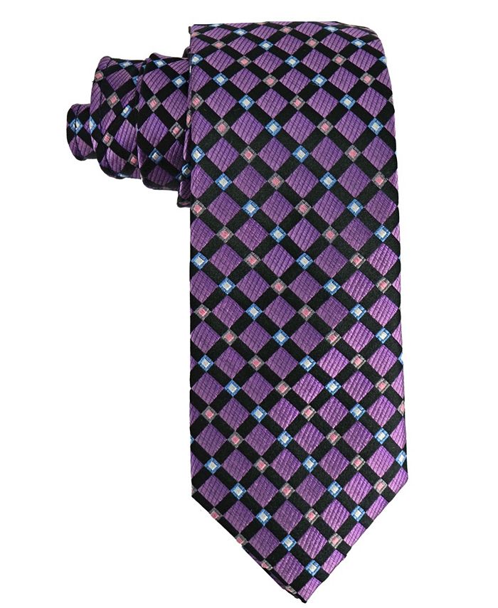 DUCHAMP LONDON Men's Grid Silk Tie - Macy's