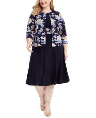 Jessica Howard Plus Size Floral Jacket & Dress - Macy's